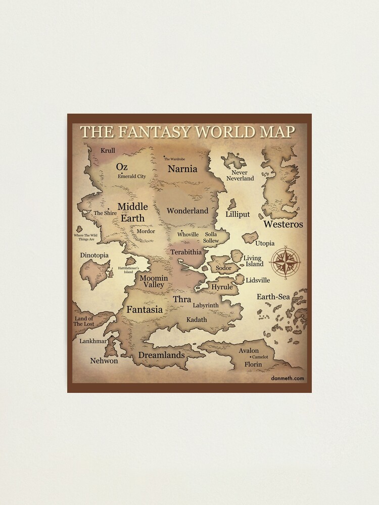 "Fantasy Worlds Map" Photographic Print for Sale by Dan Meth | Redbubble