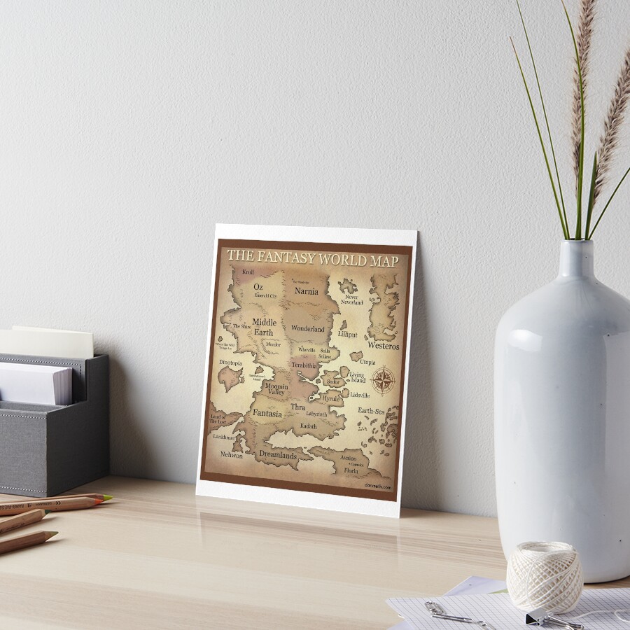 "Fantasy Worlds Map" Poster for Sale by danmeth | Redbubble