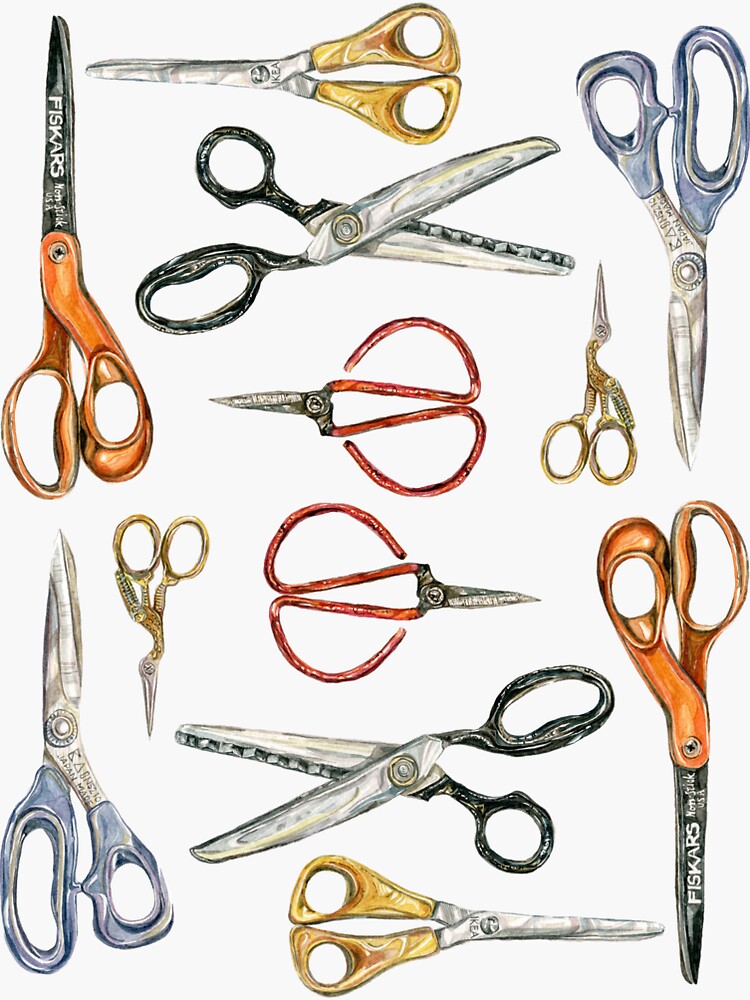 "Scissors Collection" Sticker for Sale by nicolahanrahan | Redbubble