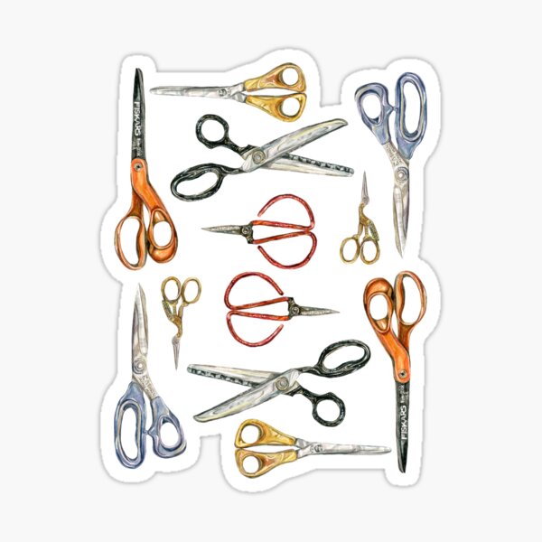 "Scissors Collection" Sticker for Sale by nicolahanrahan | Redbubble