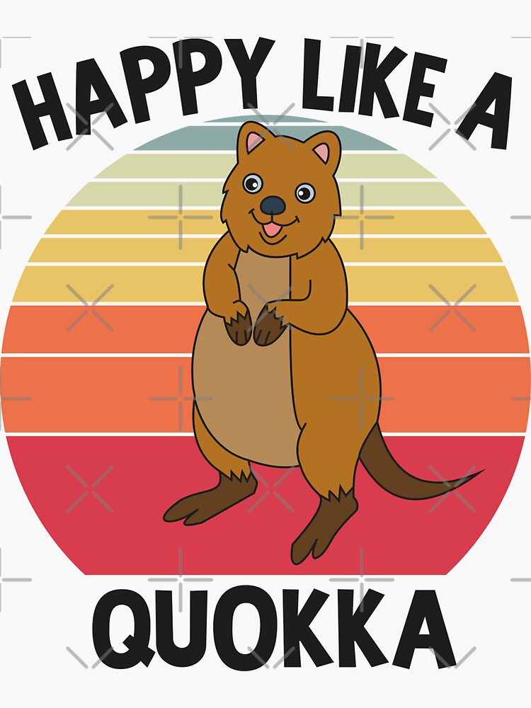 "happy like a quokka vintage" Sticker for Sale by zlbom | Redbubble