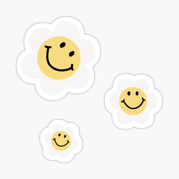 "daisy smiley face" Sticker by plumiingo | Redbubble