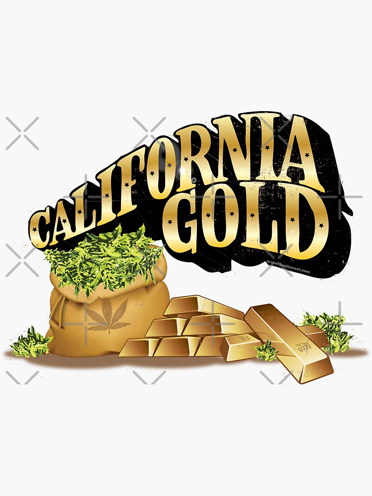 "California Gold Cannabis Strain Art" Sticker for Sale by kushcoast ...