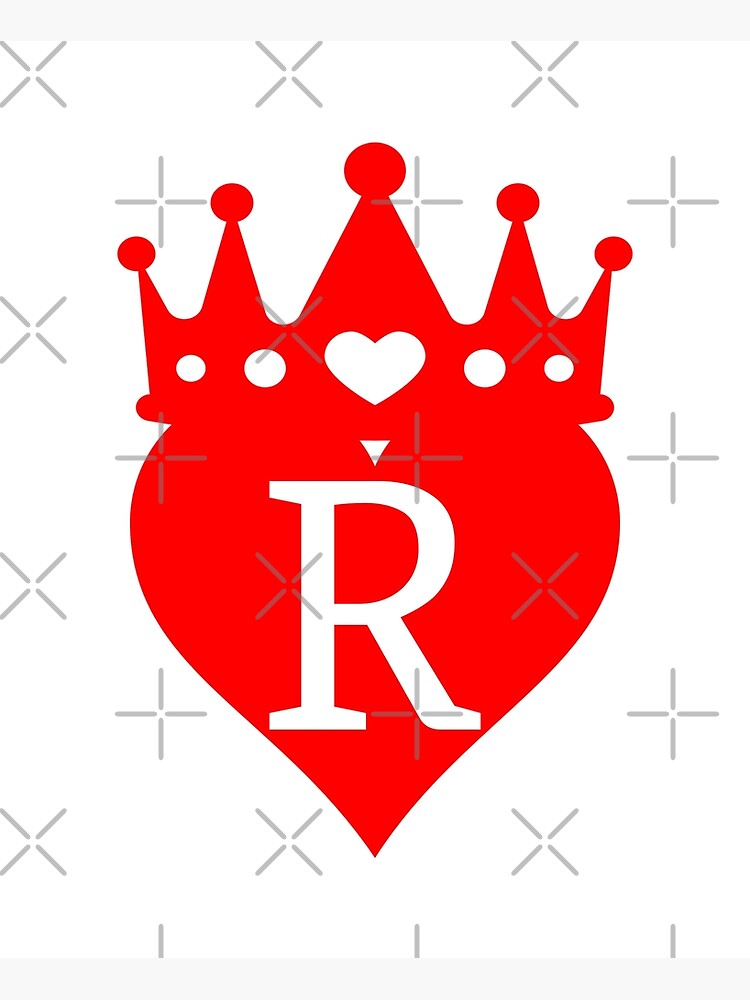 Póster «Corazón rojo coronado con la letra R» de ronaldsonou | Redbubble
