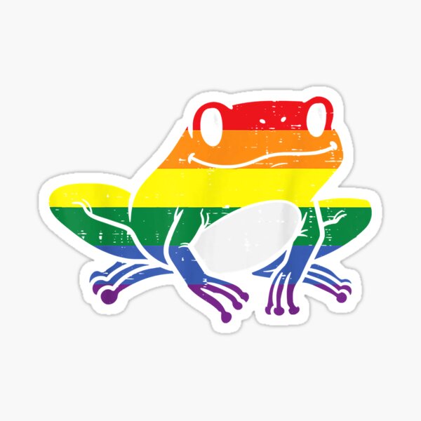 "Frog Animal LGBTQ Rainbow Flag Gay Pride Ally Men Women" Sticker for ...