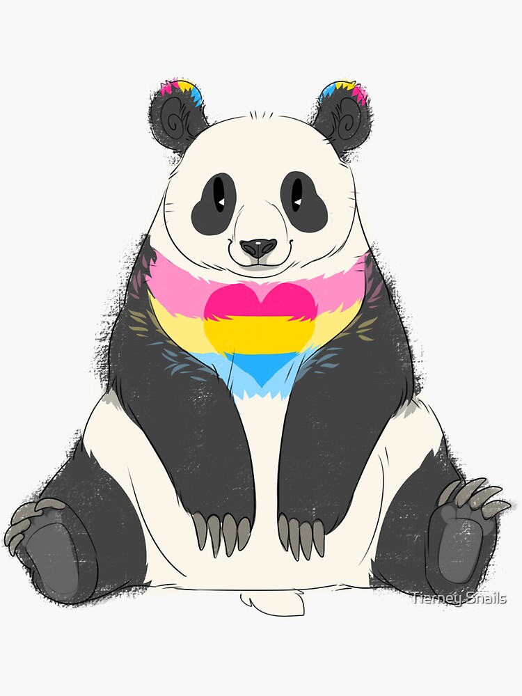 "Panromantic Panda!" Sticker by pigdragon | Redbubble
