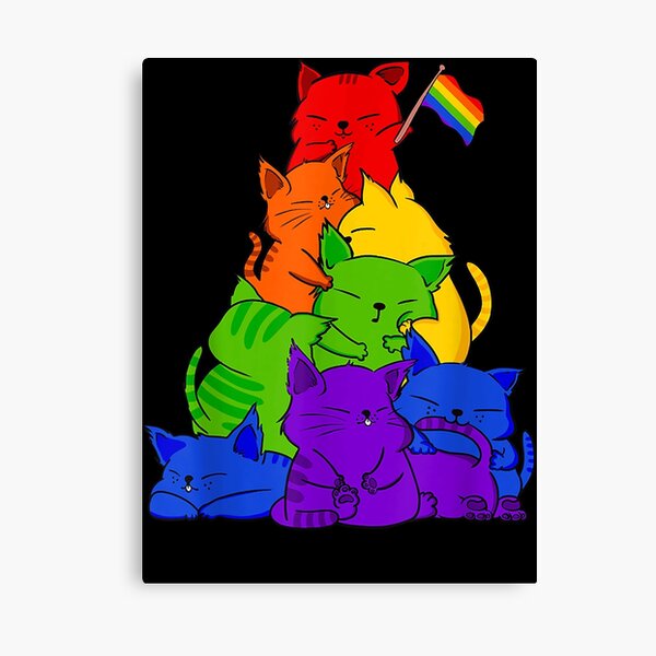 Lienzo «Orgullo Gay Gato LGBT Gatos lindos Pila Kawaii Anime Bandera ...