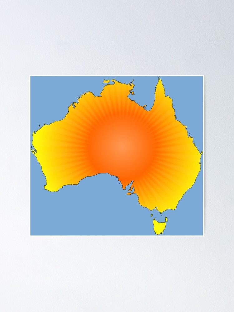 "Sunny Australia Map" Poster for Sale by Almdrs | Redbubble