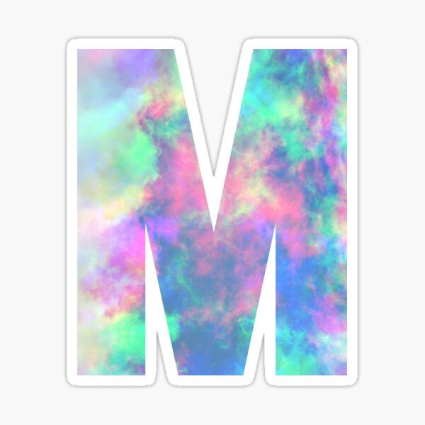 "Colored Tie Dye Letter M- Neon Clouds Aesthetic " Sticker by ...