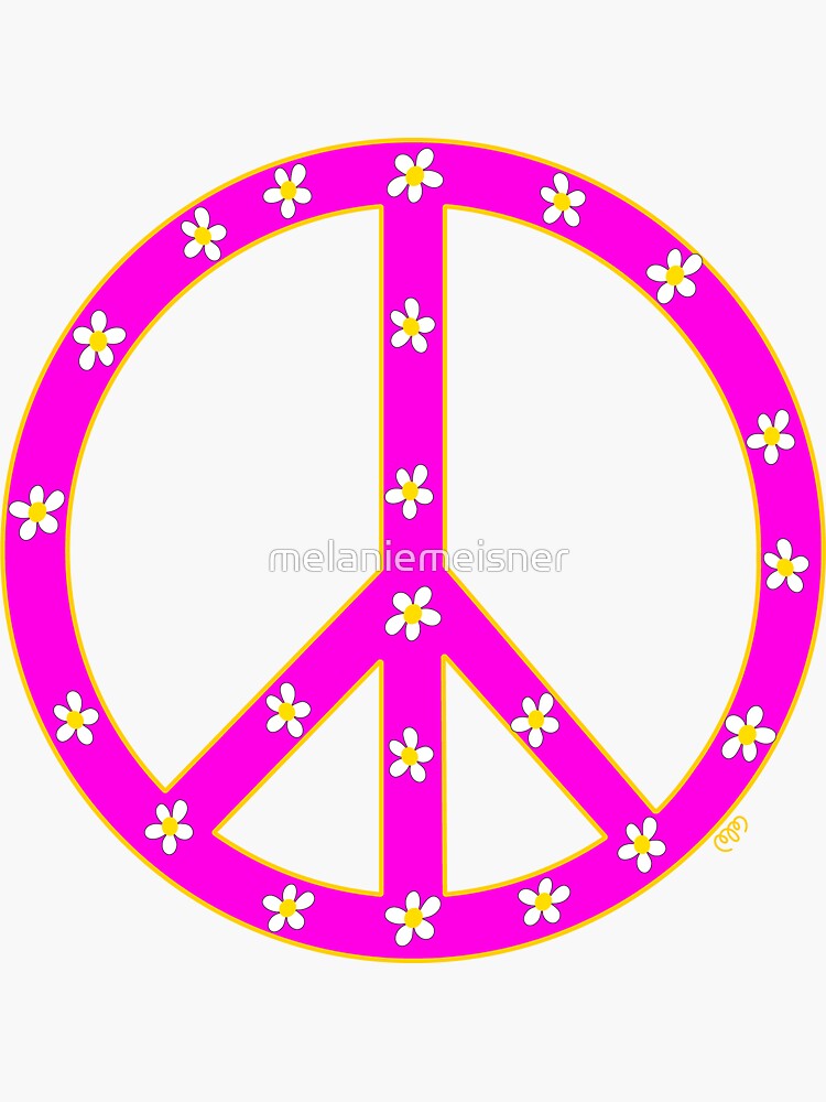 "Flower Power Peace Sign" Sticker for Sale by melaniemeisner | Redbubble