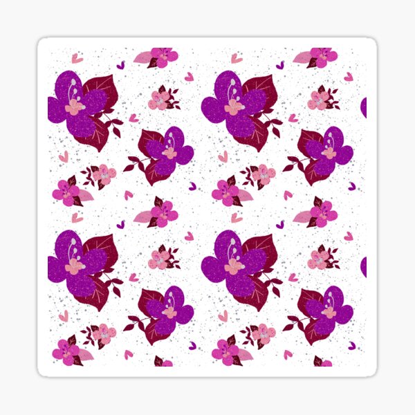 "Purple Flower Power" Sticker for Sale by Electric-Stroke | Redbubble
