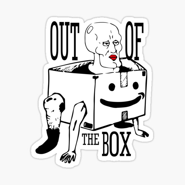"out of the box illustration" Sticker for Sale by 21Kstudio | Redbubble