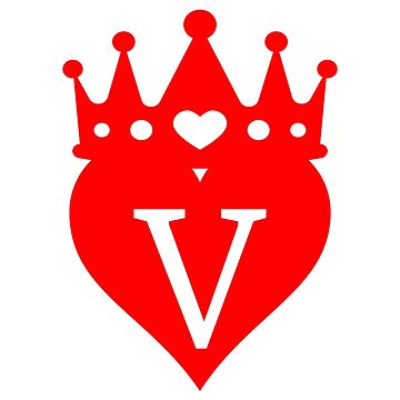 "crowned red heart with letter V" Sticker for Sale by ronaldsonou ...