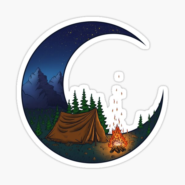 "Hiker's night stop" Sticker for Sale by luckycrash | Redbubble