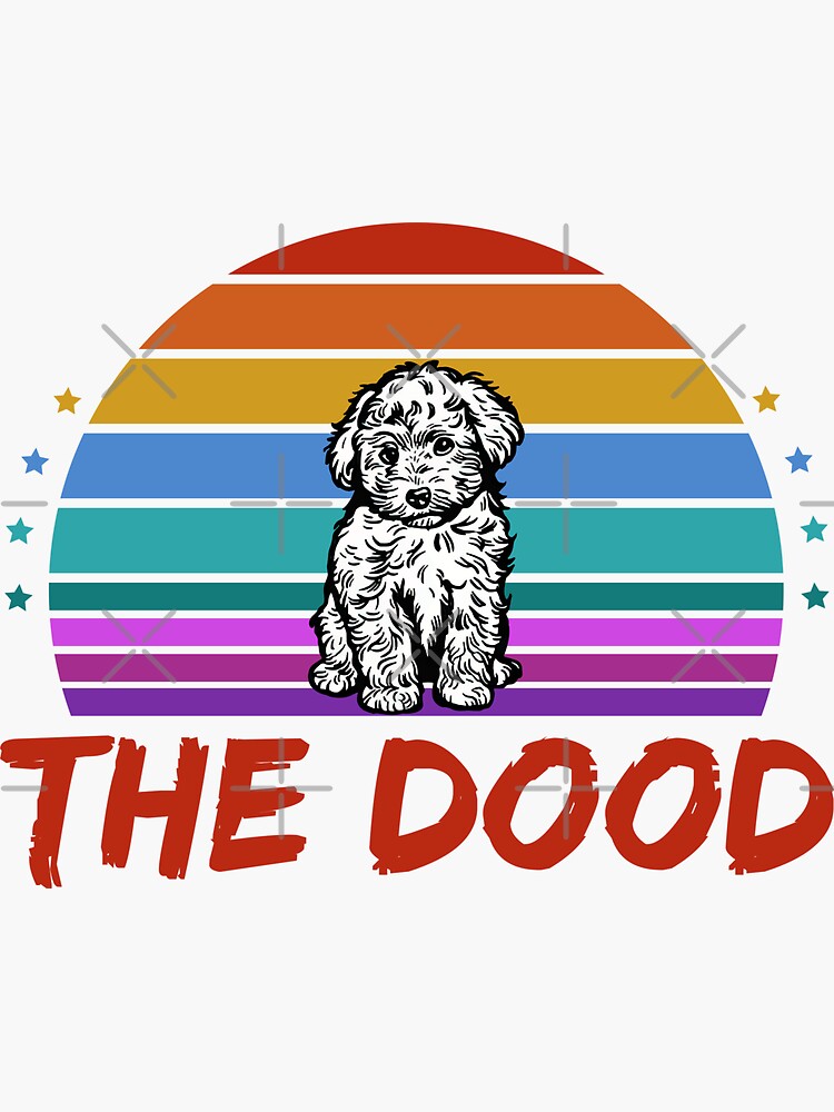 Pegatina «el dood, Vintage Goldendoodle El Dood, El Dood, Doods, Mini ...