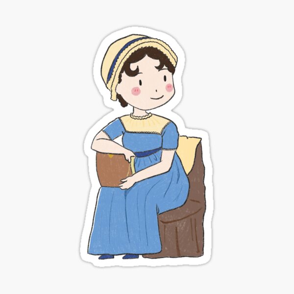 "Cute Hand Drawn History Figures Jane Austen" Sticker for Sale by ...