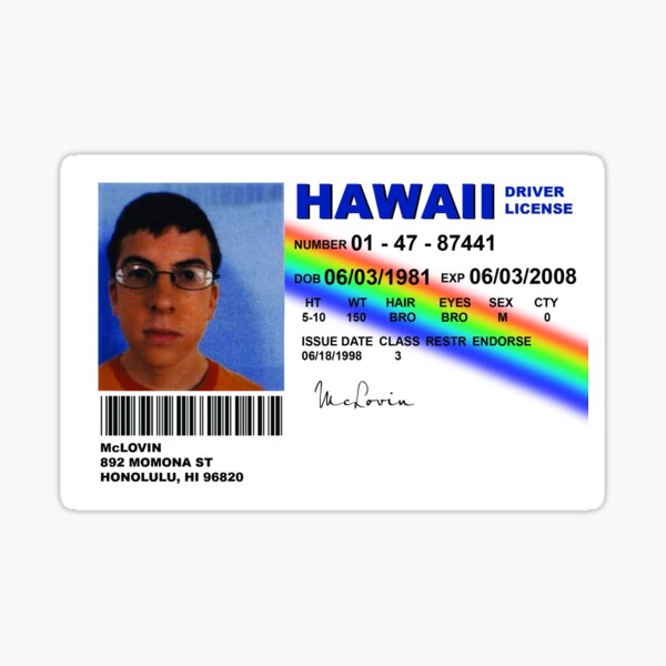 "Fake Driver license ID" Sticker for Sale by AGZOULINES | Redbubble