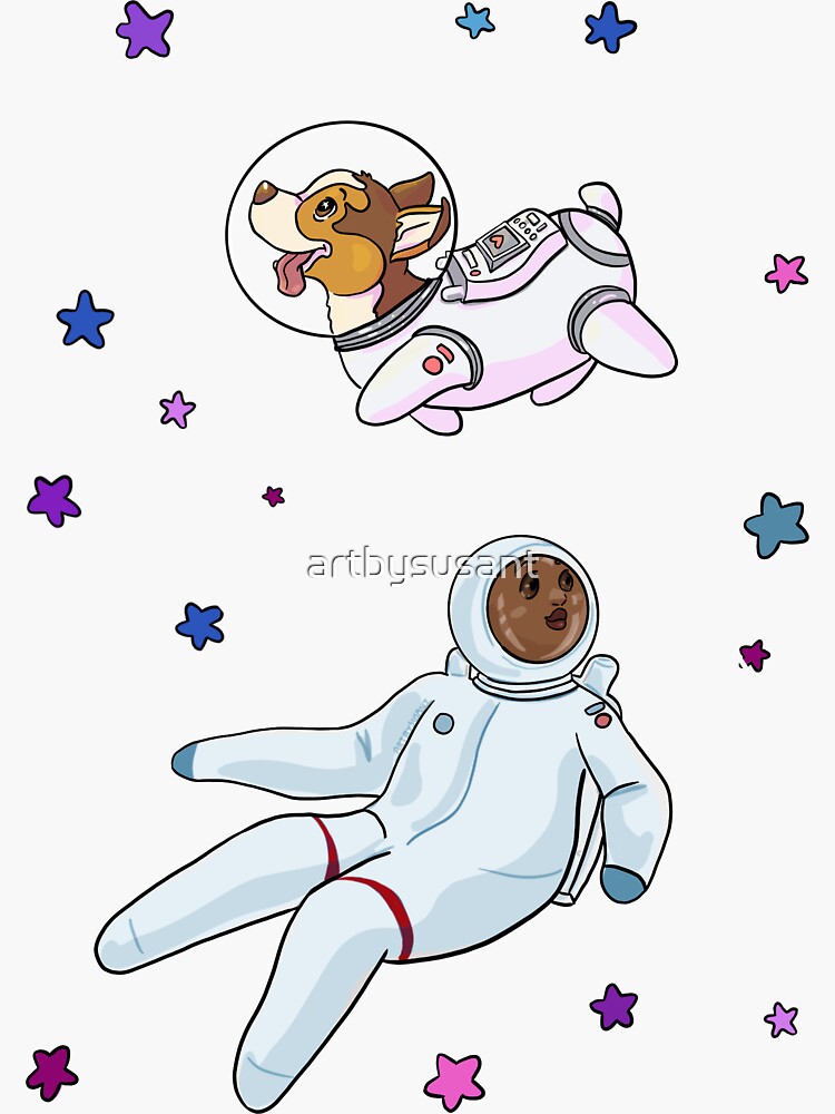"Astronaut sticker pack" Sticker by artbysusant | Redbubble