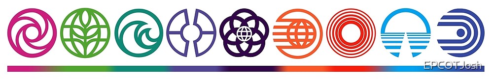 "EPCOT Center Retro Future World Pavilion Logos" by EPCOTJosh | Redbubble