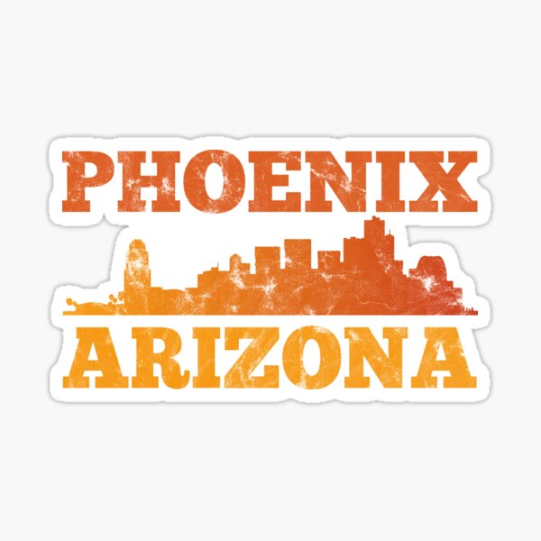 "Phoenix Arizona, City Skyline, Sunset Color" Sticker by JasKei-Designs ...