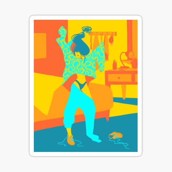 "Girl Getting Ready" Sticker for Sale by cqgdesign | Redbubble
