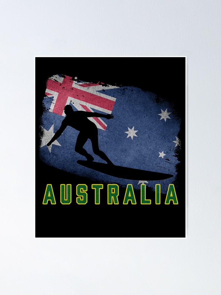 "Australia Flag Aussie Surfing Team Australian Surfer " Poster by ...