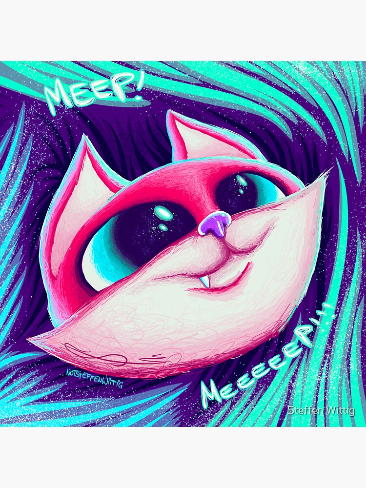 "Cat goes Meep" Sticker for Sale by steffenwittig | Redbubble