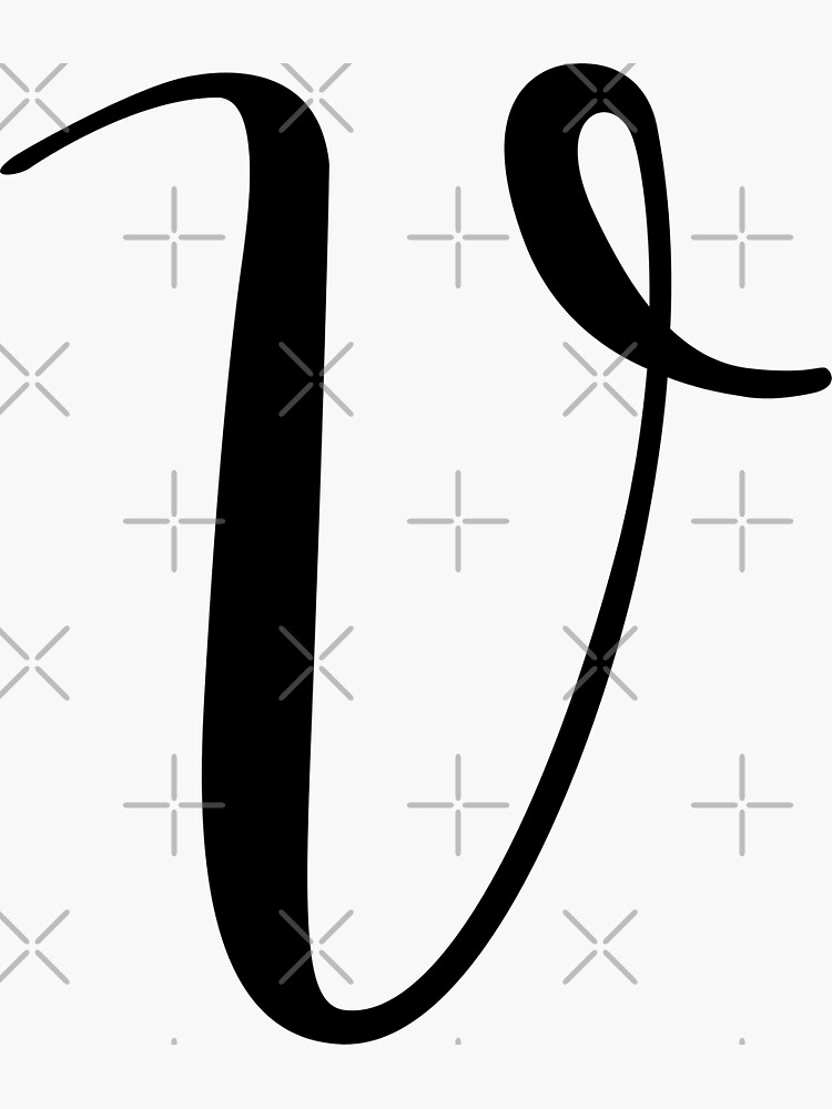 Pegatina «Monograma en cursiva letra v» de JustSeasons | Redbubble