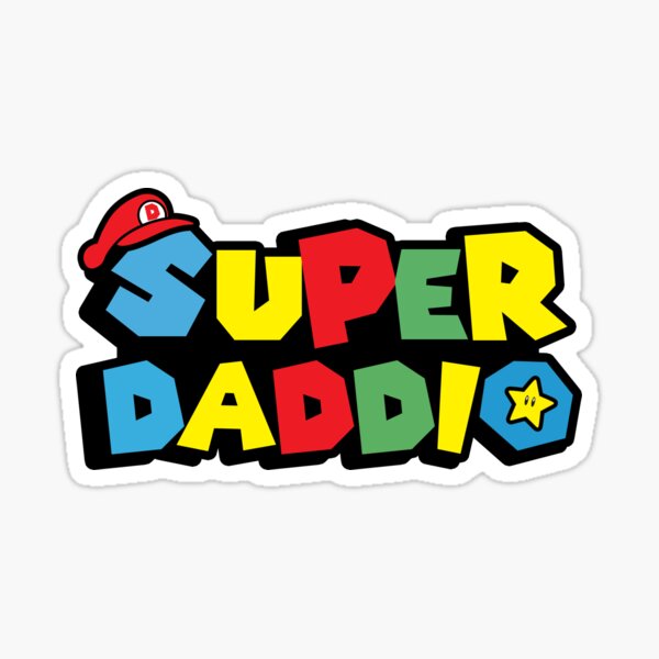 "SUPER DADDIO Classic Video Game" Sticker for Sale by reeeberlabs ...