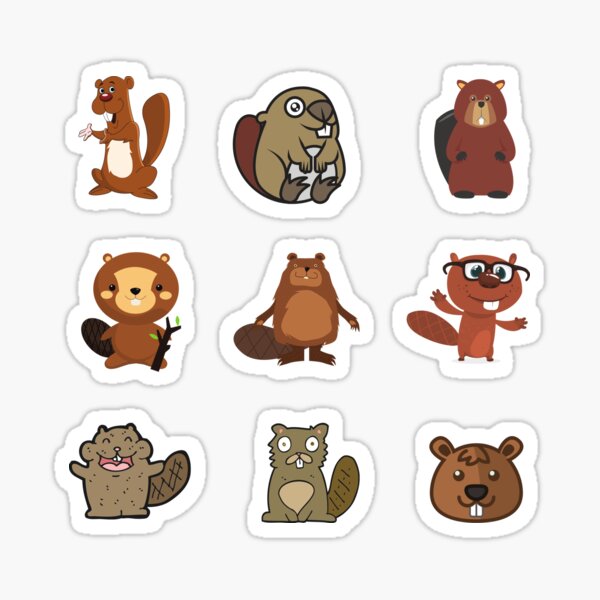 "Funny cute Beaver illustrations small animals wildlife mammals ...