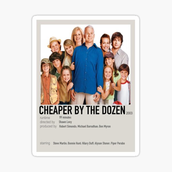 "Cheaper by the Dozen Movie Poster" Sticker for Sale by Alexandria456 ...