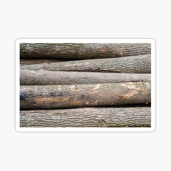 "Detail of unevenly stacked logs." Sticker for Sale by ArchonCodex ...