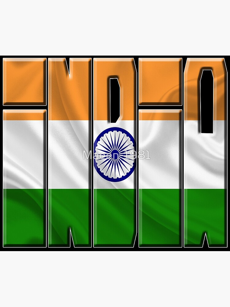 Lámina fotográfica «Nombre de la palabra India y etiqueta engomada de ...