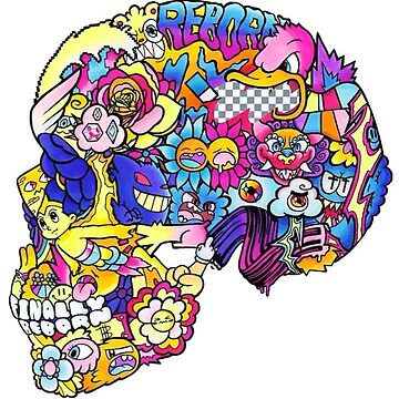 "Vexx Skull Doodle Art" Sticker for Sale by xyungchitto | Redbubble