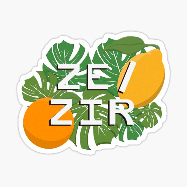 "Ze/ Zir Pronouns Citrus Pride" Sticker for Sale by NewtandThistle ...