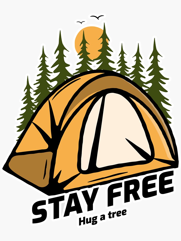 "Stay free, hug a tree" Sticker for Sale by NaturePeoples | Redbubble