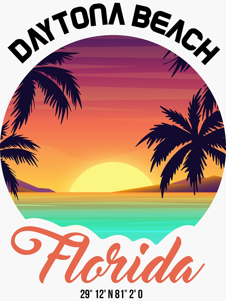 "Daytona Beach Florida Art" Sticker for Sale by Rokislley | Redbubble