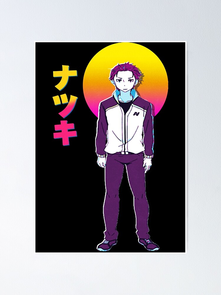"Natsuki Subaru Anime Retrowave " Poster by BurrolaDiore89 | Redbubble
