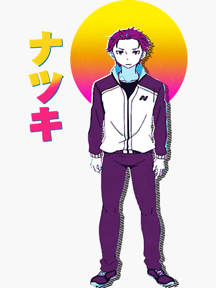 "Natsuki Subaru Anime Retrowave " Sticker for Sale by BurrolaDiore89 ...