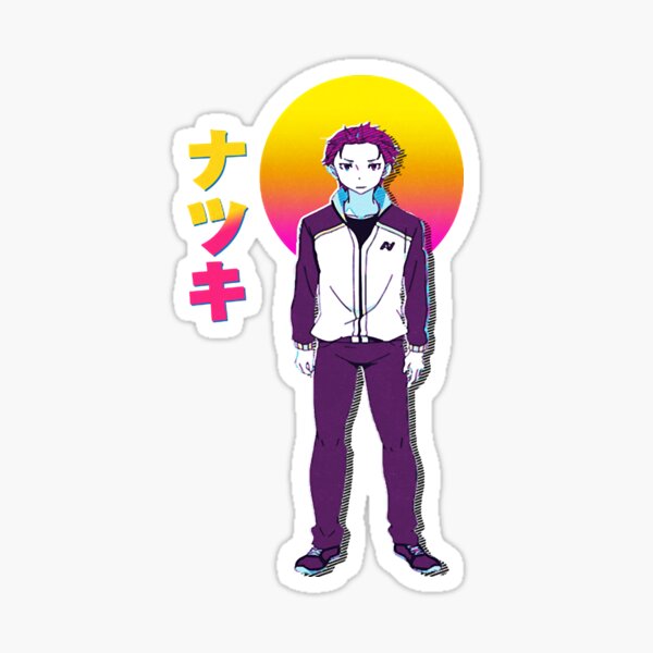 "Natsuki Subaru Anime Retrowave " Sticker for Sale by BurrolaDiore89 ...
