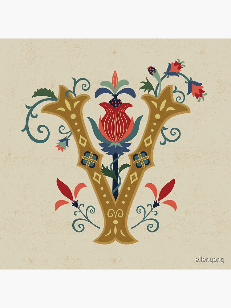 "Illuminated Letter V" Sticker for Sale by ellenyang | Redbubble