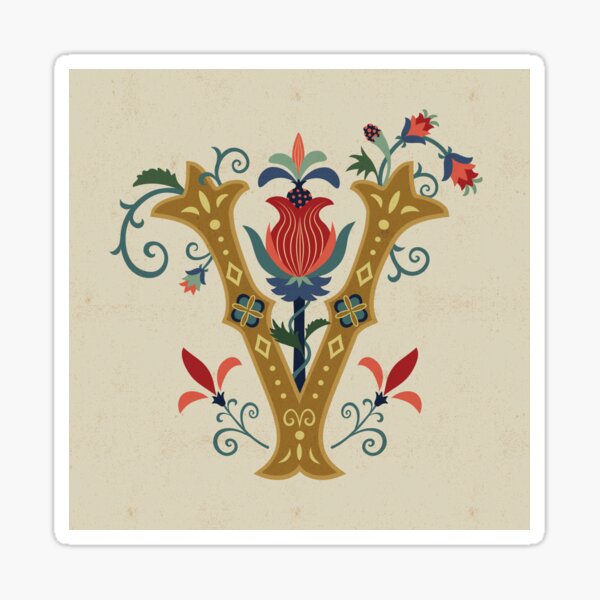 "Illuminated Letter V" Sticker for Sale by ellenyang | Redbubble