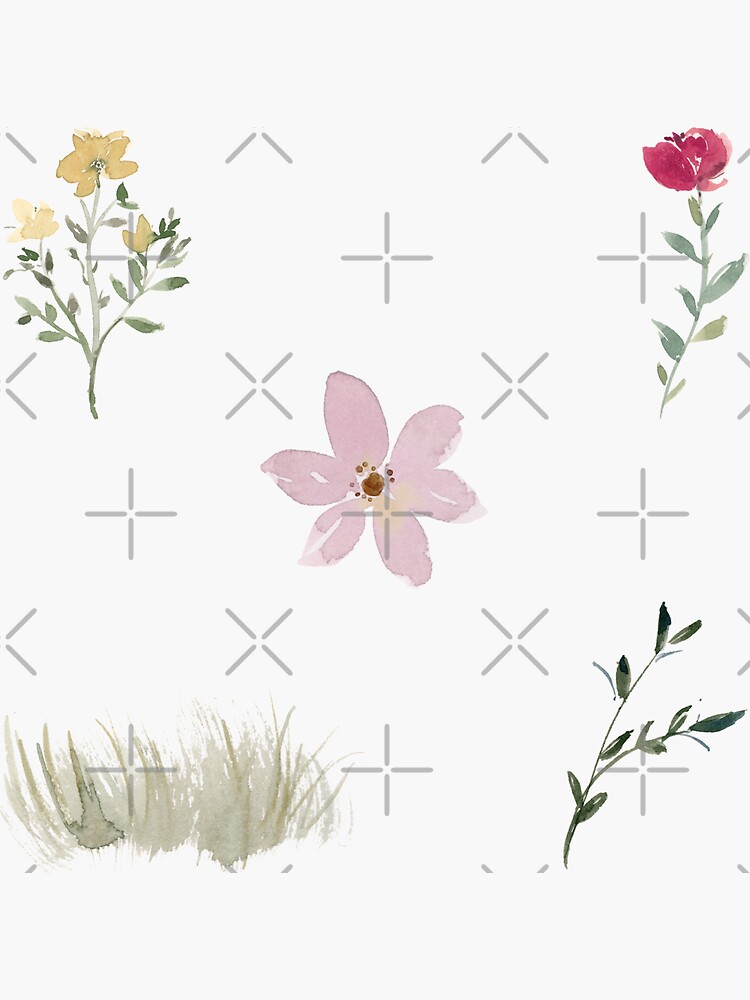 "Watercolor Flower Sticker Pack" Sticker for Sale by PatternTale ...