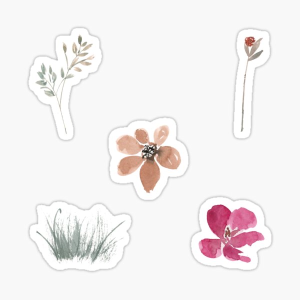 "Watercolor Flower Sticker Pack" Sticker for Sale by PatternTale ...