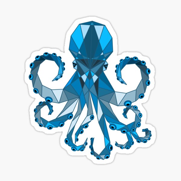 "Big blue Octopus " Sticker for Sale by JAWSCreatives | Redbubble
