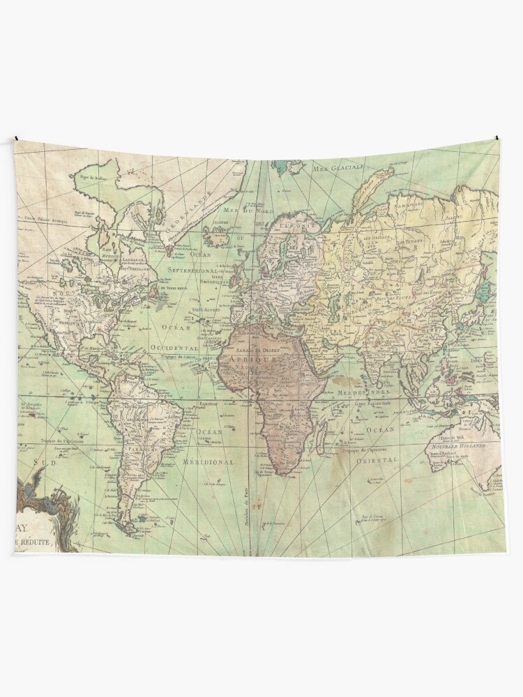 "Vintage Map of The World (1778)" Tapestry by BravuraMedia | Redbubble