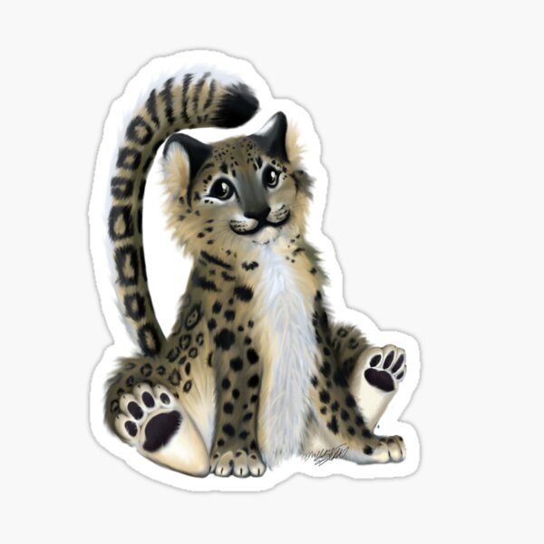 Snow Leopard Cartoon Stickers | Redbubble