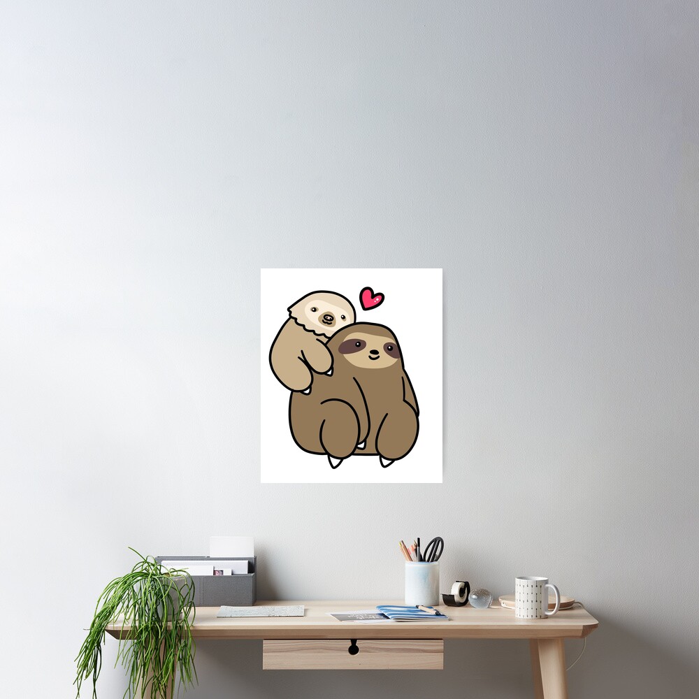 "Zwei Toed Sloth und drei Toed Sloth" Poster von SaradaBoru | Redbubble