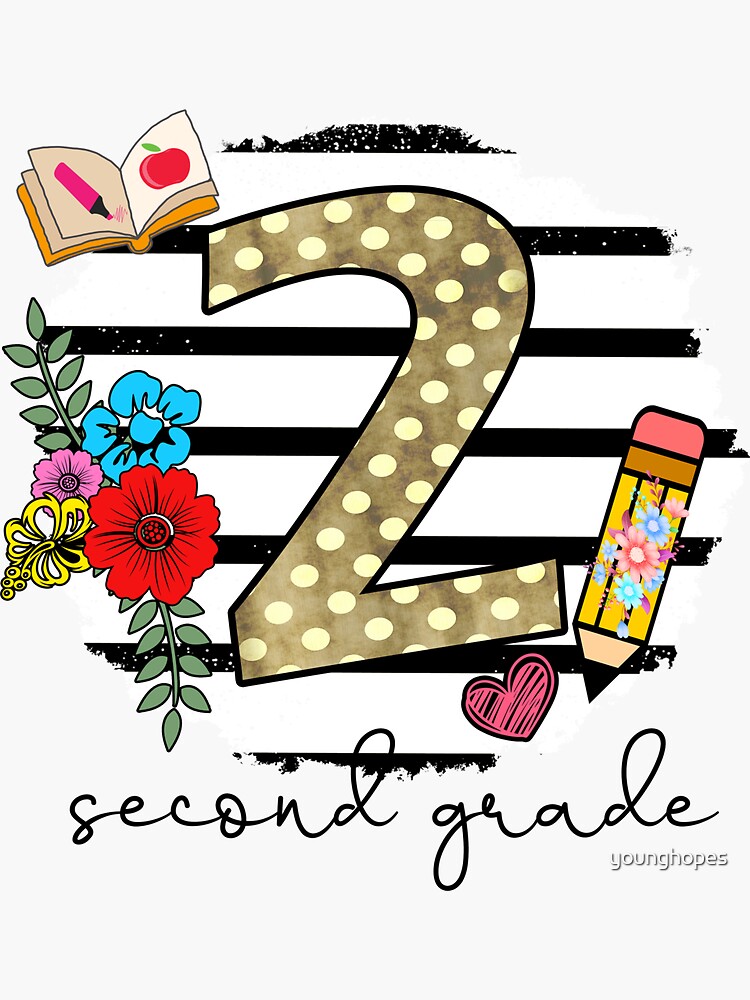 "Happy First Day of Second Grade - Back to School" Sticker for Sale by ...