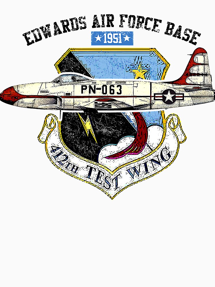 "Mens Vintage 1951 Test pilot, Edwards Air Force Base " T-shirt for ...